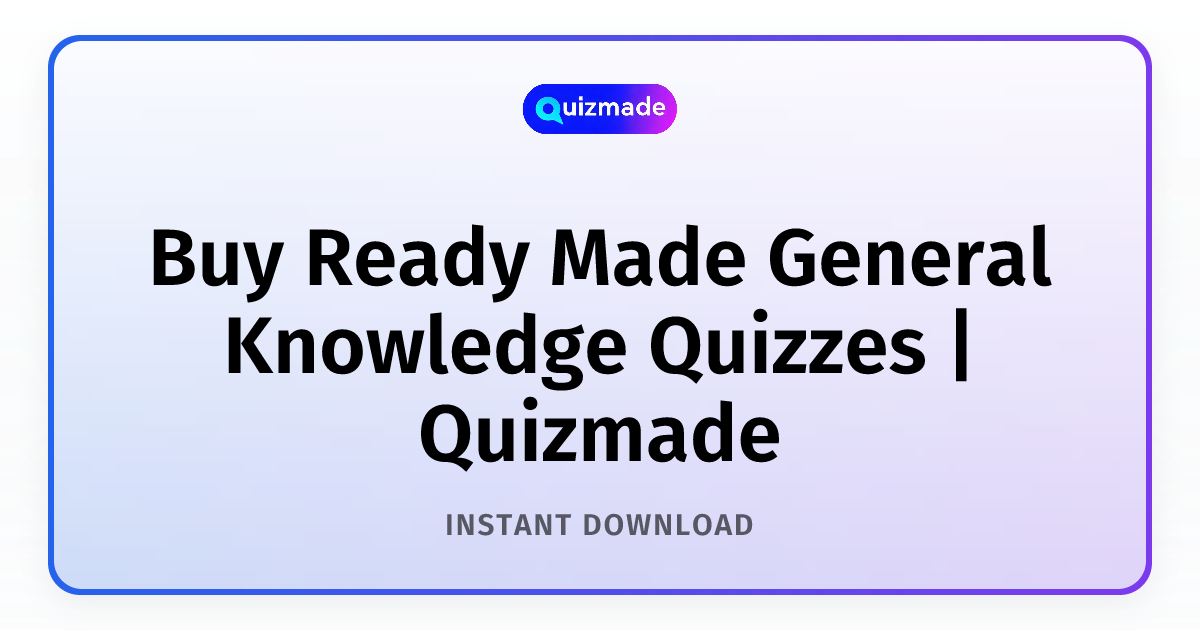 General Knowledge Pub Quiz Questions - Buy General Knowledge Quiz ...
